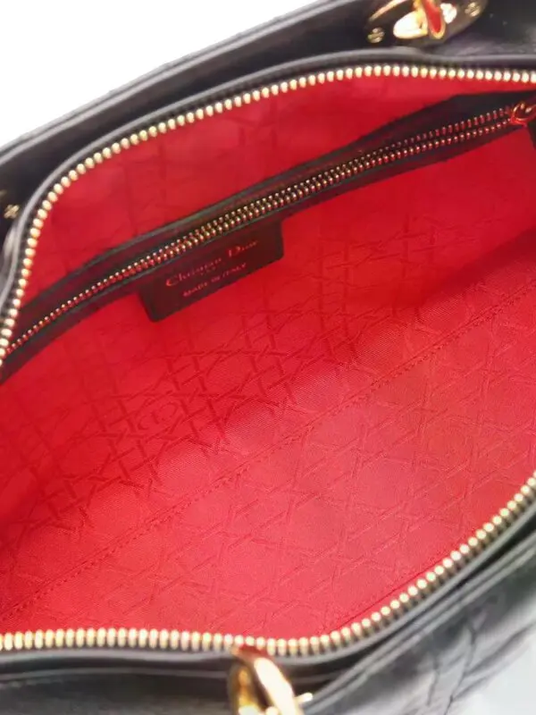 Dior Lambskin Cannage Lady Satchel - Black