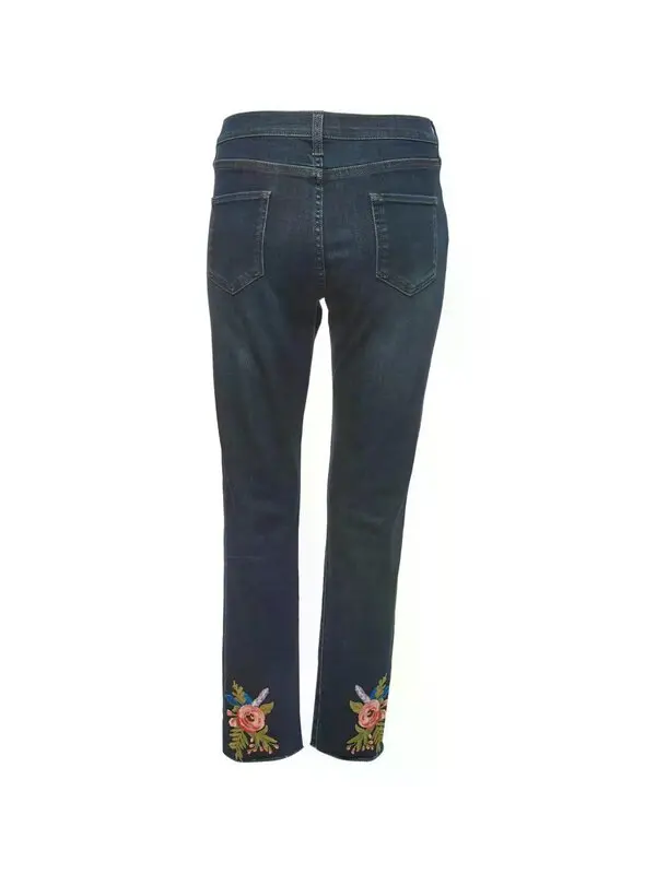 Gucci Navy Floral Patch Slim Fit Jeans