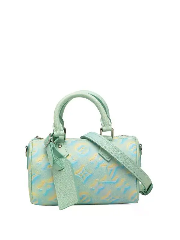 LOUIS VUITTON Monogram Empreinte Nano Speedy Satchel - Green