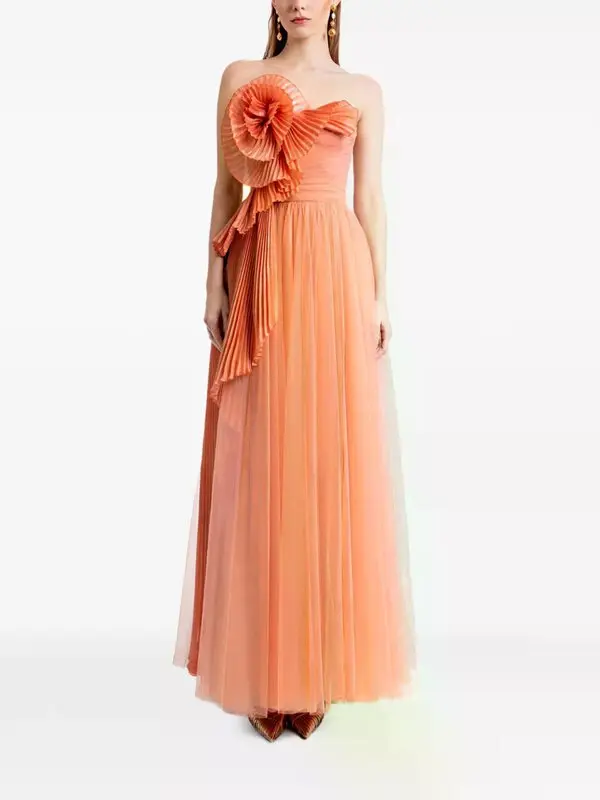 GEMY MAALOUF Strapless Dress With Flower Appliqu