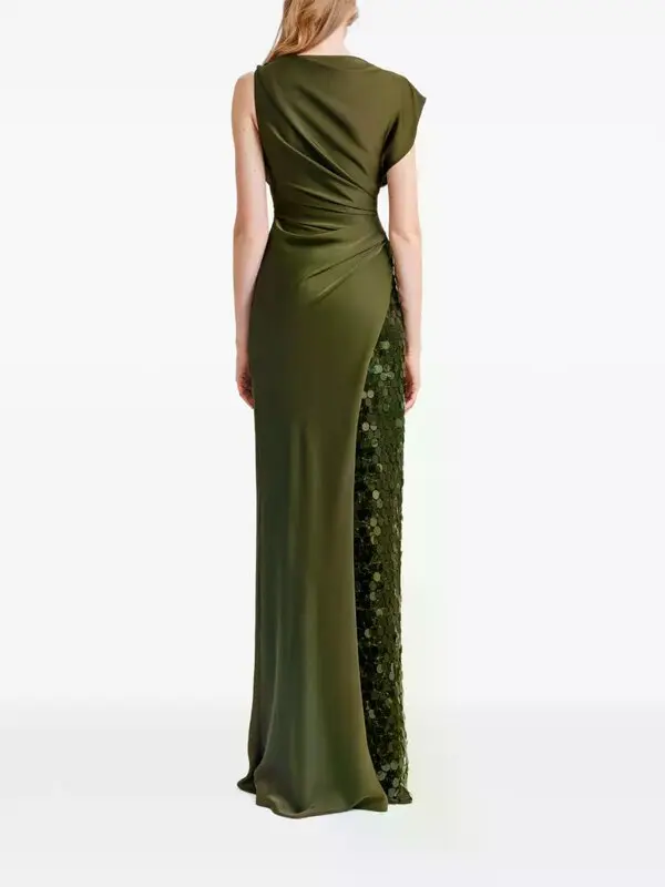 GEMY MAALOUF Sequined Asymmetrical Draped Gown
