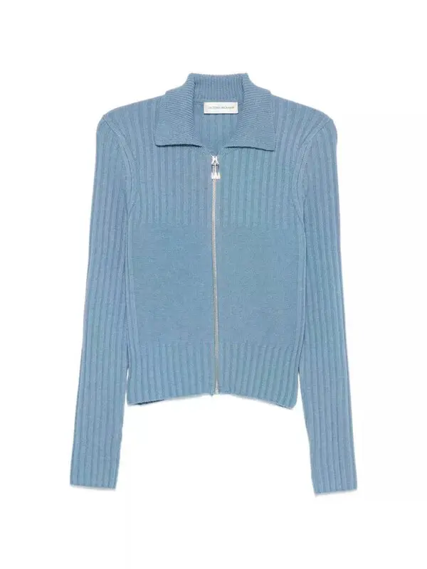 Victoria Beckham Ribbed-knit Zip-up Cardigan