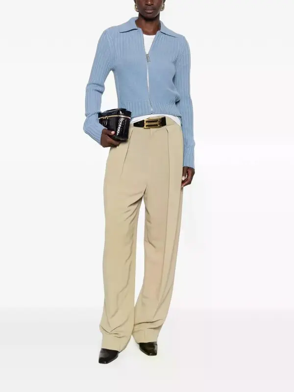 Victoria Beckham Ribbed-knit Zip-up Cardigan