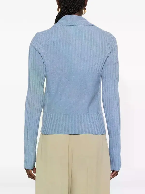 Victoria Beckham Ribbed-knit Zip-up Cardigan