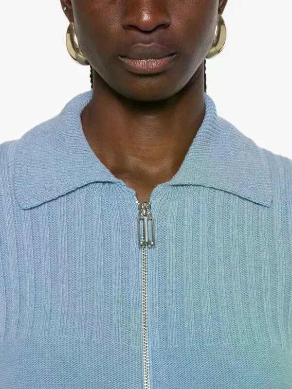 Victoria Beckham Ribbed-knit Zip-up Cardigan