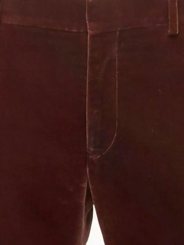 Hermès Burgundy Velvet Straight-fit Trousers