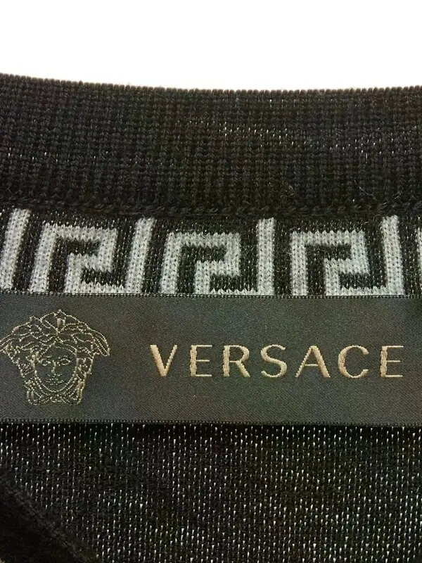 Versace Wool Greca Key Motif Long-sleeved T-shirt