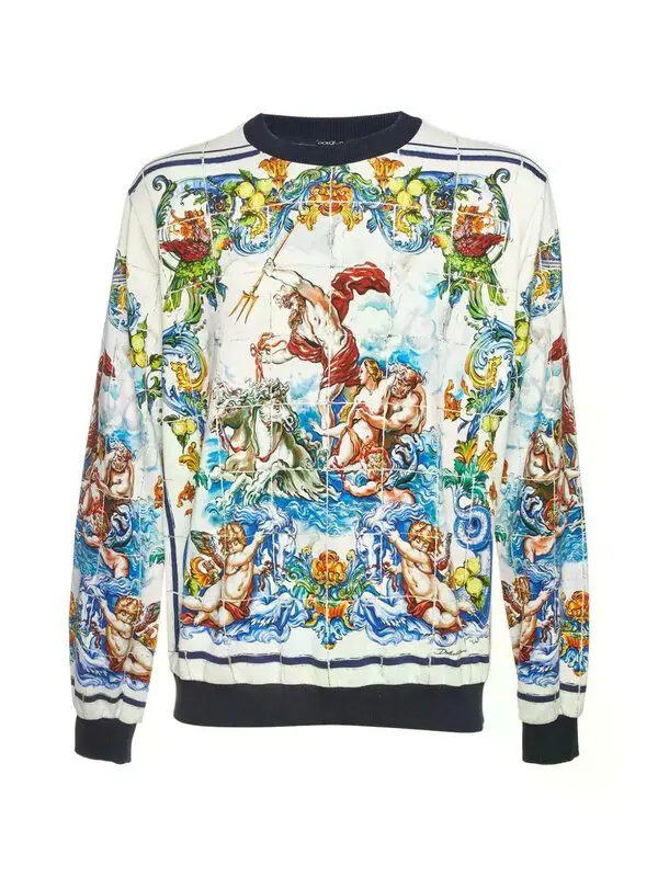 Dolce & Gabbana Majolica Baroque Print Sweatshirt