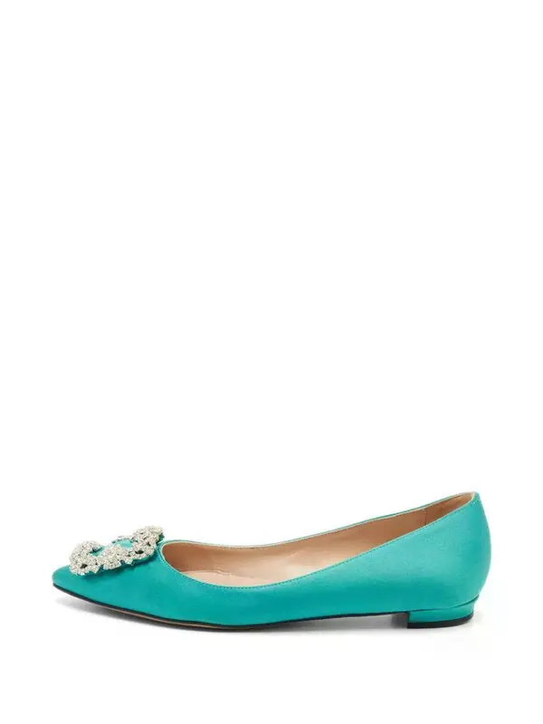 Manolo Blahnik Hangisi Ballet Flats - Blue