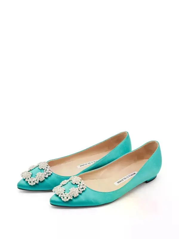 Manolo Blahnik Hangisi Ballet Flats - Blue