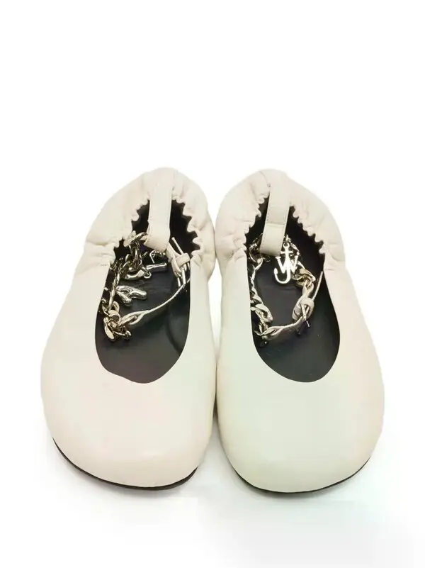 JW Anderson Cream Leather Chain-link Ballet Flats