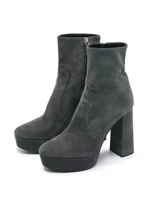 Prada Suede Platform Ankle Boots