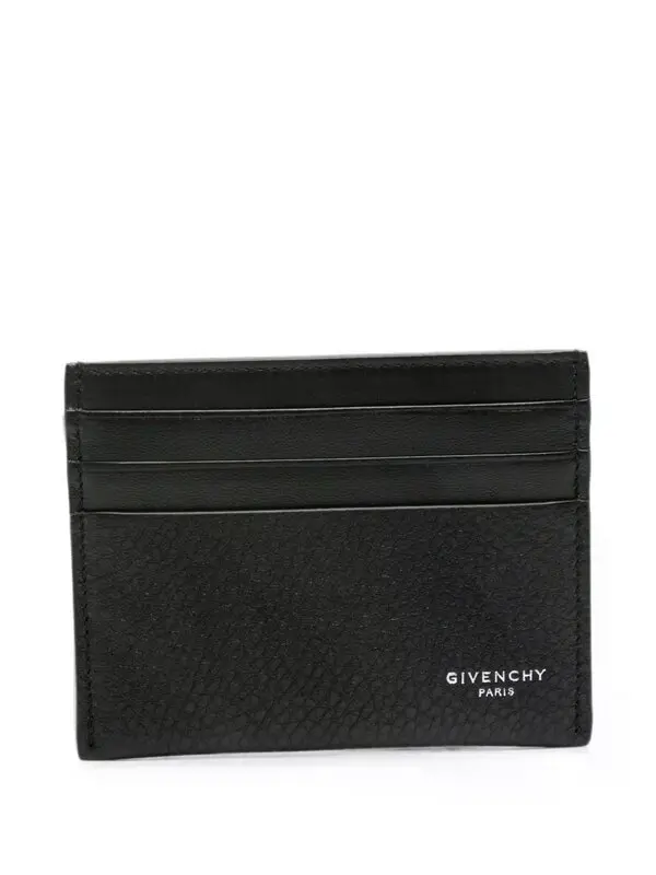 Givenchy Logo-print Grained Leather Card Holder - Black