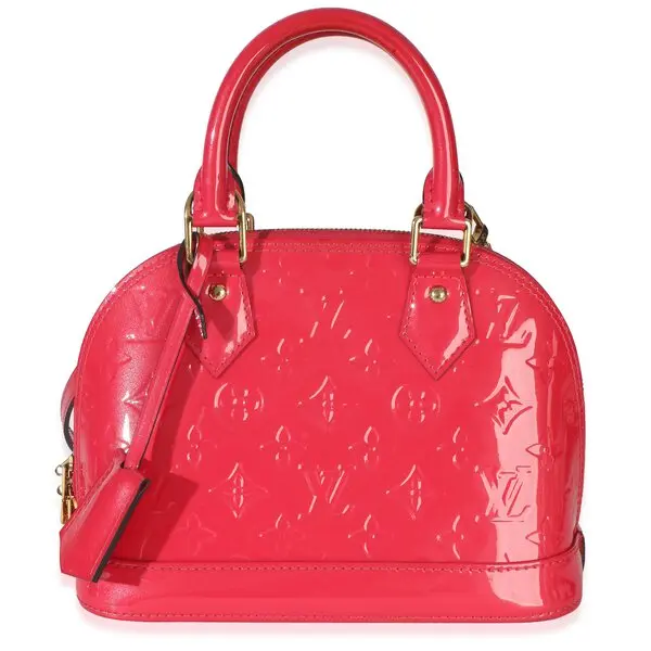 LOUIS VUITTON Patent Leather Monogram Alma Bb Top Handle Bag - Pink