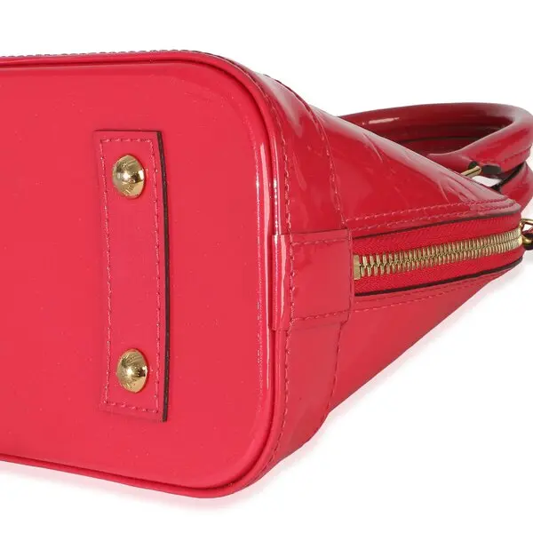 LOUIS VUITTON Patent Leather Monogram Alma Bb Top Handle Bag - Pink