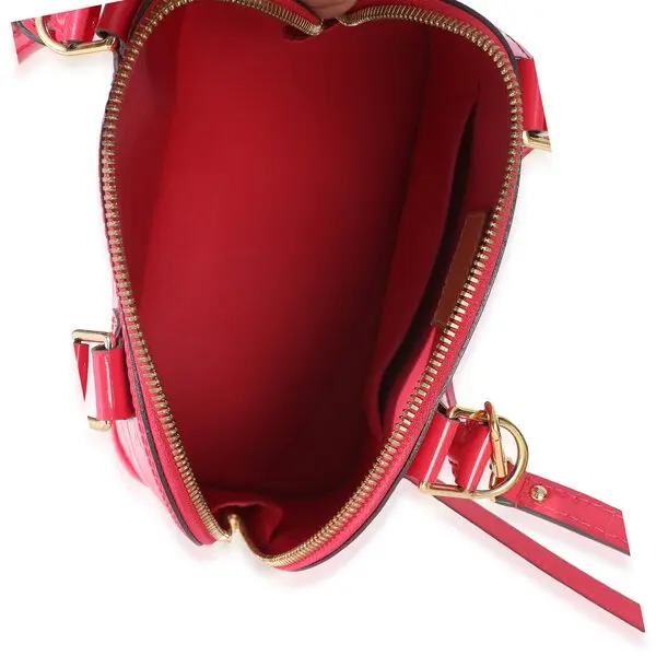 LOUIS VUITTON Patent Leather Monogram Alma Bb Top Handle Bag - Pink