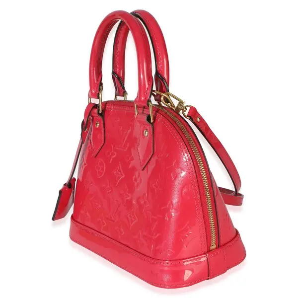 LOUIS VUITTON Patent Leather Monogram Alma Bb Top Handle Bag - Pink
