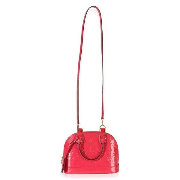 LOUIS VUITTON Patent Leather Monogram Alma Bb Top Handle Bag - Pink