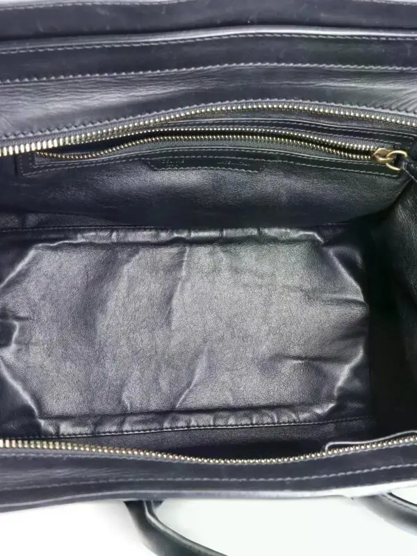Celine Luggage Bag Canvas And Leather Micro Tote Bag - Neutrals