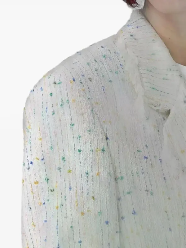 MSGM Fringed Bouclé Blazer