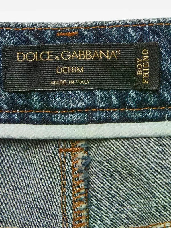 Dolce & Gabbana Baroque Heart Patch Jeans
