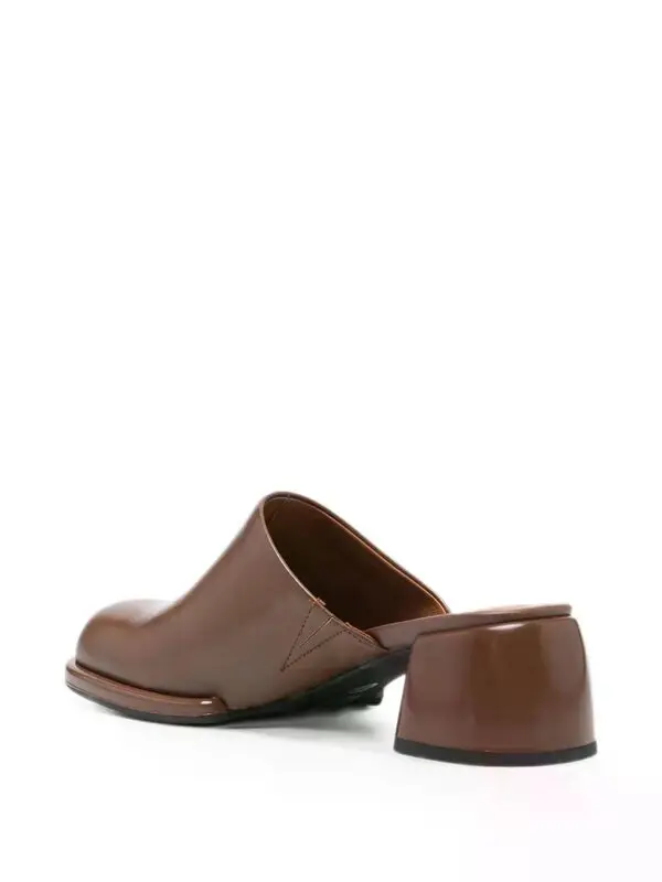 ADRIANNA FERETTI Block Heel Leather Mules