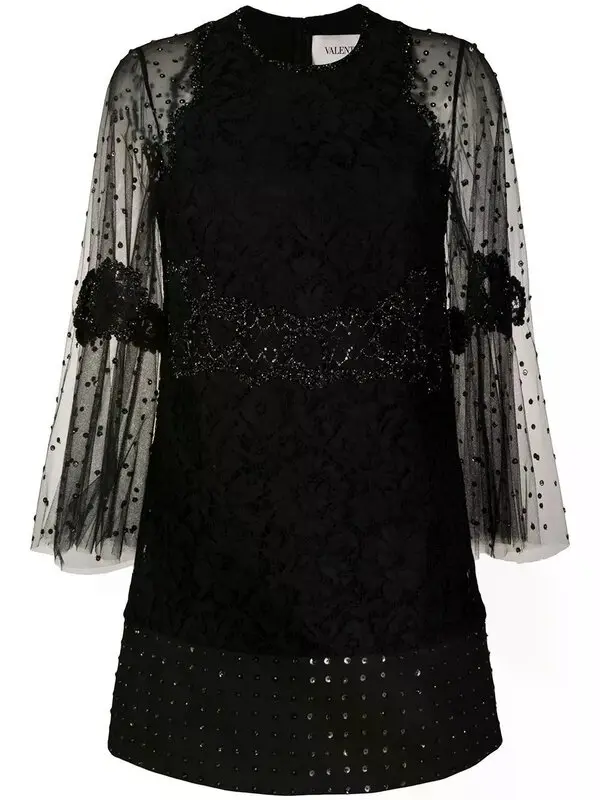 Valentino Garavani Floral Lace Embellished Dress