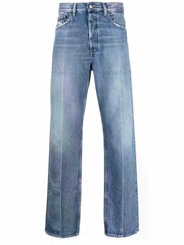 DIESEL® Stonewashed Straight-leg Jeans