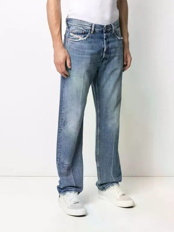 DIESEL® Stonewashed Straight-leg Jeans