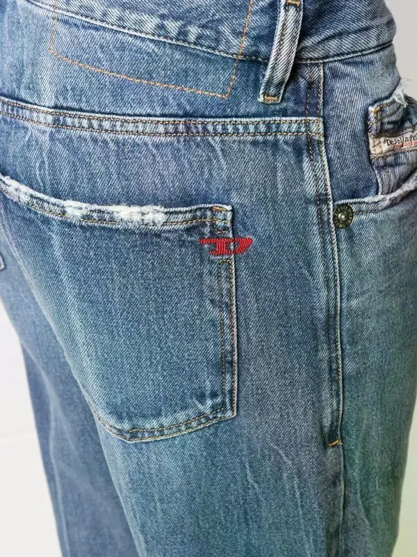 DIESEL® Stonewashed Straight-leg Jeans