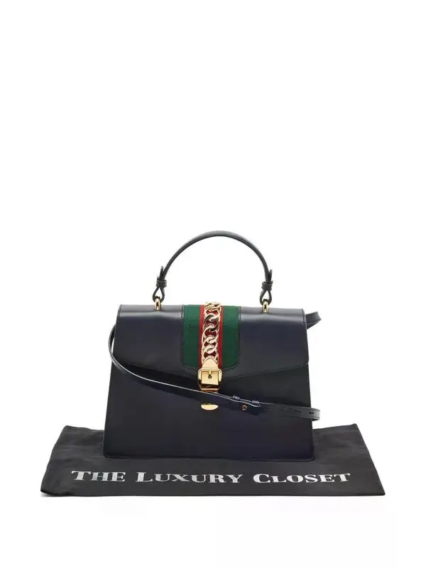 Gucci Sylvie Web Stripe Handbag - Blue