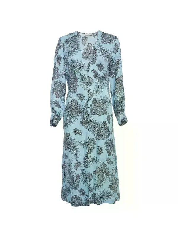 Sandro Paisley Print Button-front Midi Dress