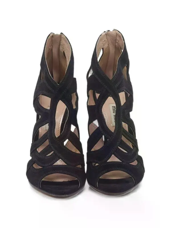 Miu Miu Caged Suede Ankle Boots