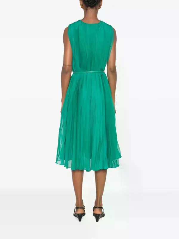 Max Mara Pleated Belted Dress