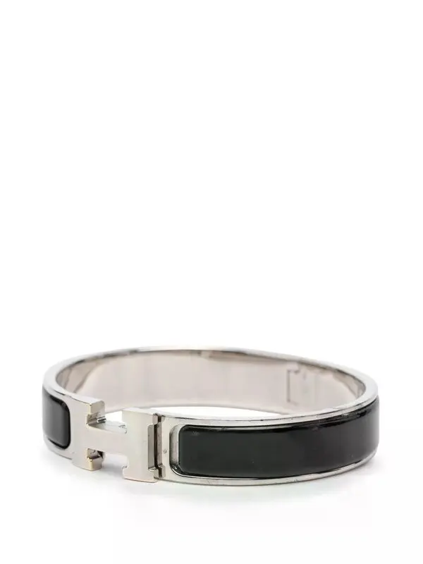 Hermès Narrow Enamel Clic H Bracelet Pm - Black