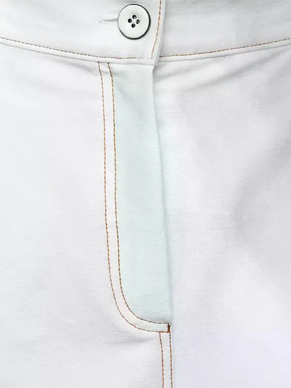 Max Mara Foster Logo Patch Wide-leg Jeans - White