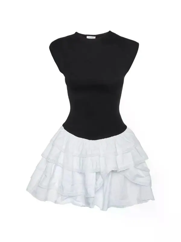 ARAMINTA JAMES AUSTRALIA Ribbed Knit Tiered Mini Dress