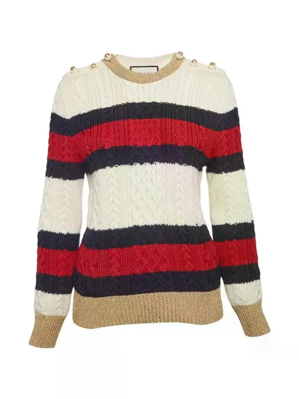 Gucci Striped Cable-knit Sweater