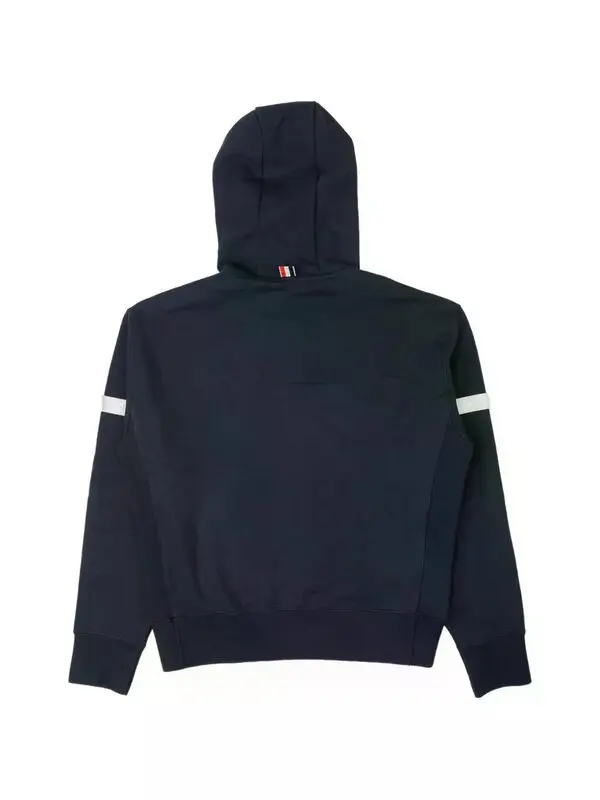 Thom Browne Loopback Jersey Relaxed Zip Up Hoodie