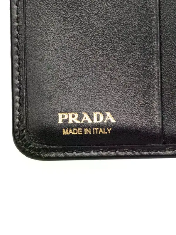 Prada 2010-2026 Quilted Soft Calf Triangle Bifold Wallet Small Wallets