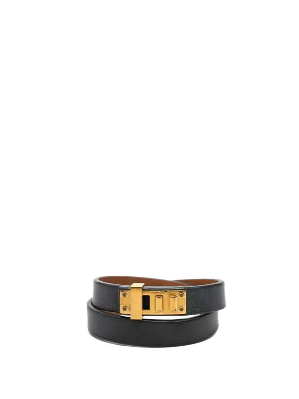 Hermès 2016 Swift Leather Double Tour Bracelet - Black