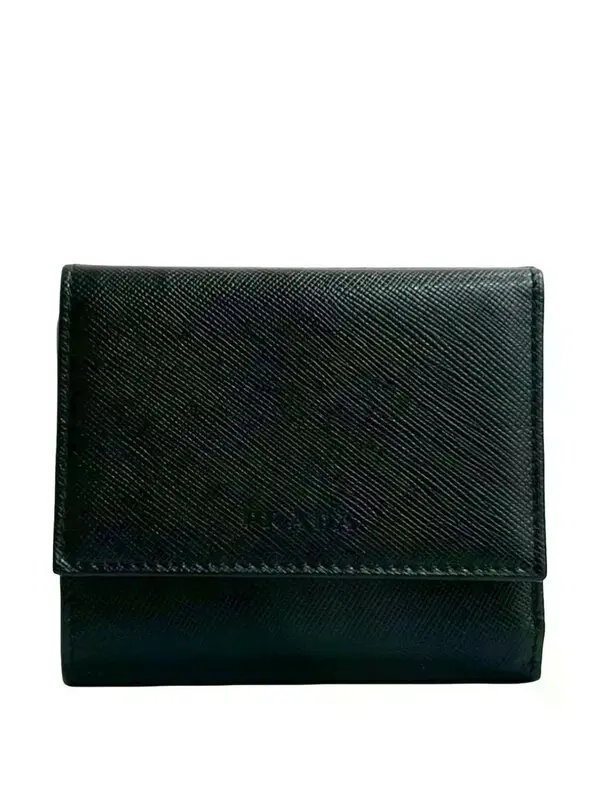 Prada 2000-2013 Saffiano Trifold Wallet Small Wallets - Black