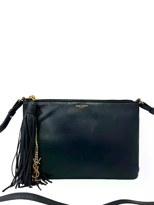Saint Laurent Calfskin Monogram Crossbody Bag - Blue
