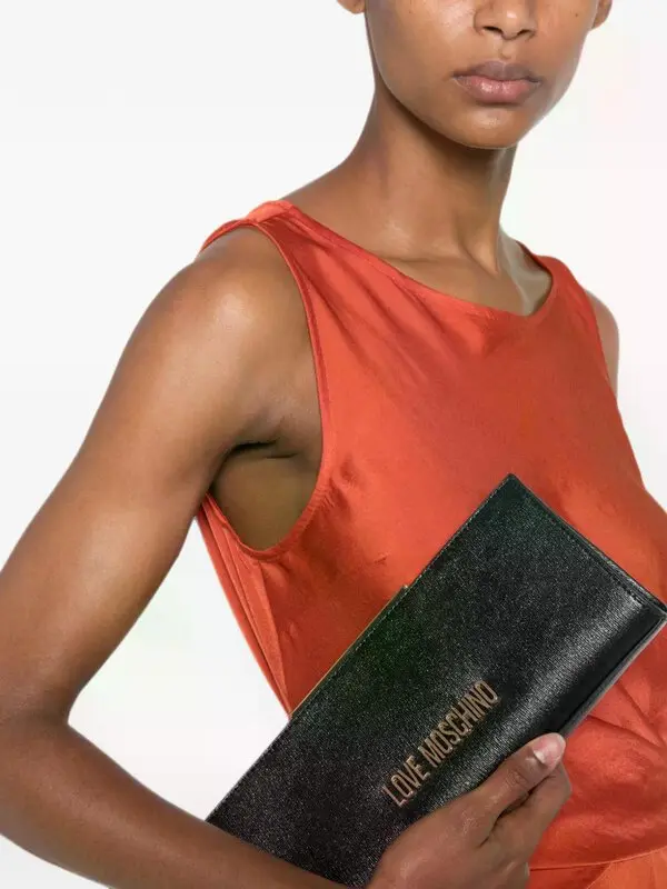 Moschino Logo-plaque Leather Clutch Bag