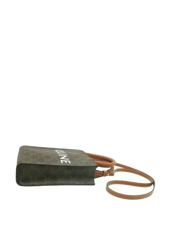 Celine Mini Vertical Cabas Satchel In Coated Canvas - Brown