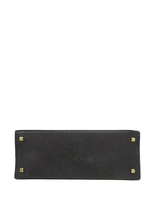 FERRAGAMO Lizard Embossed Leather Vara Bow Satchel