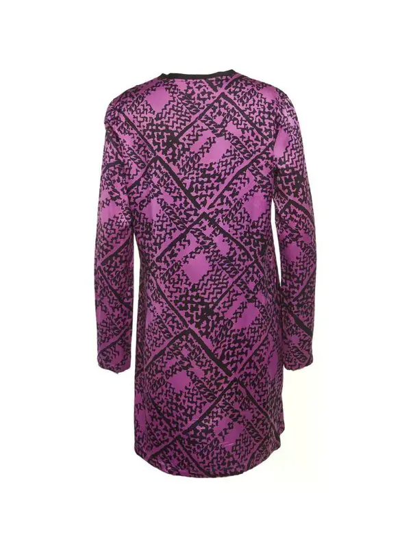 Saint Laurent Long-sleeve Abstract Print Silk Mini Dress
