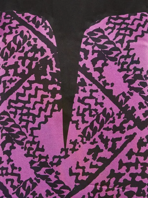 Saint Laurent Long-sleeve Abstract Print Silk Mini Dress