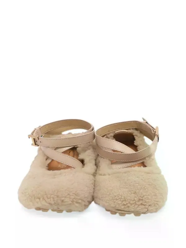 TOD'S Bubble Shearling-fur Ballet Flats