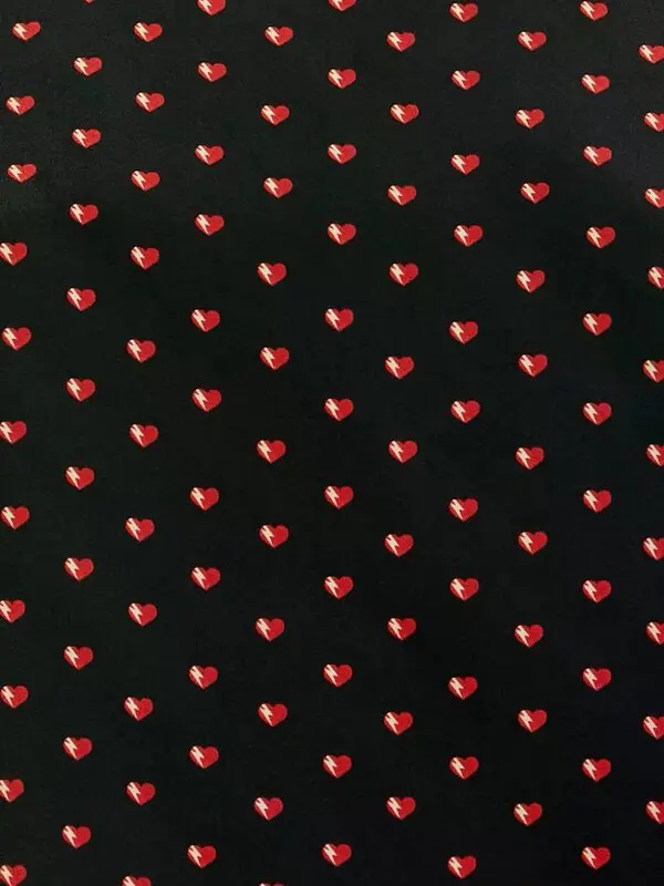 Saint Laurent Silk Heart Print Mini Dress - Black